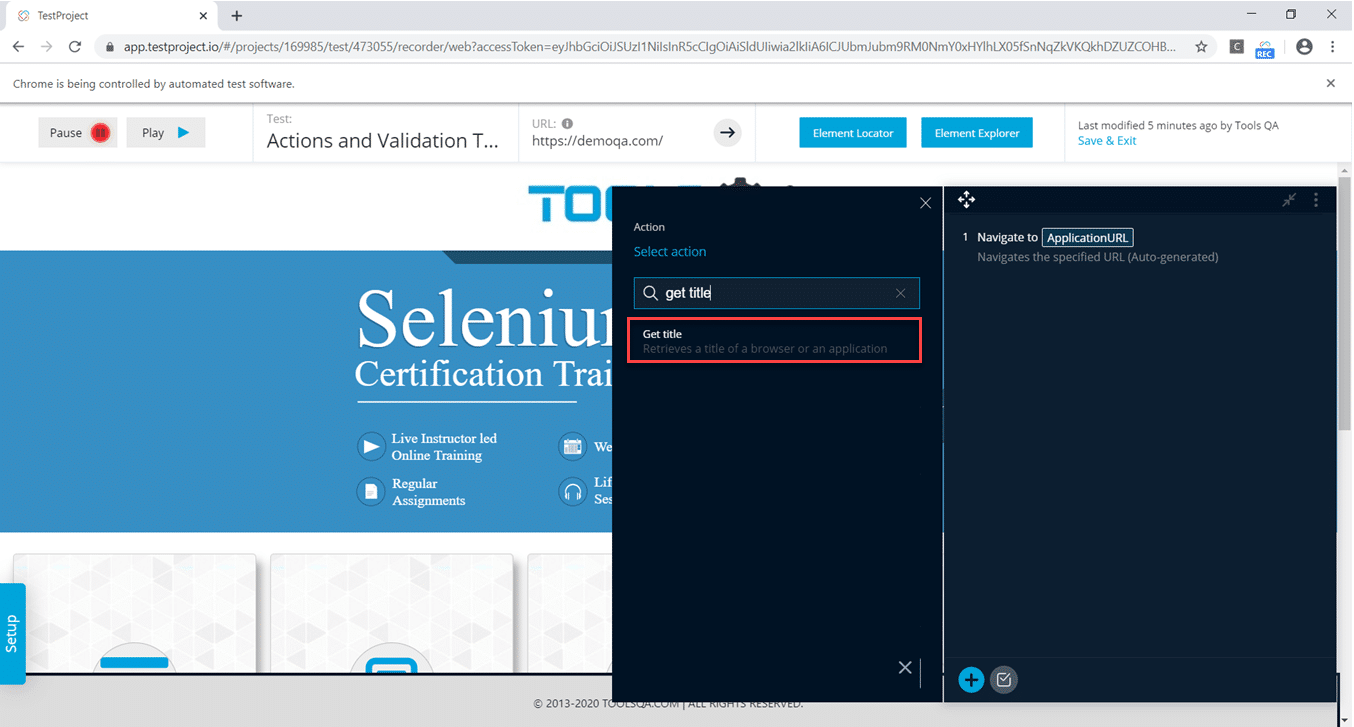 What Are Actions And Validations In Testproject And How To Use These